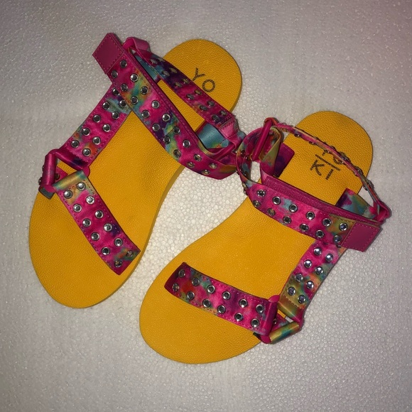Yoki | Shoes | Yoki Girls Studded Sandals Tie Dye Adjustable Size 3 ...